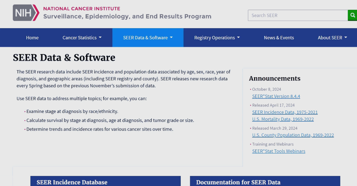 SEER数据库：癌症研究者的宝藏