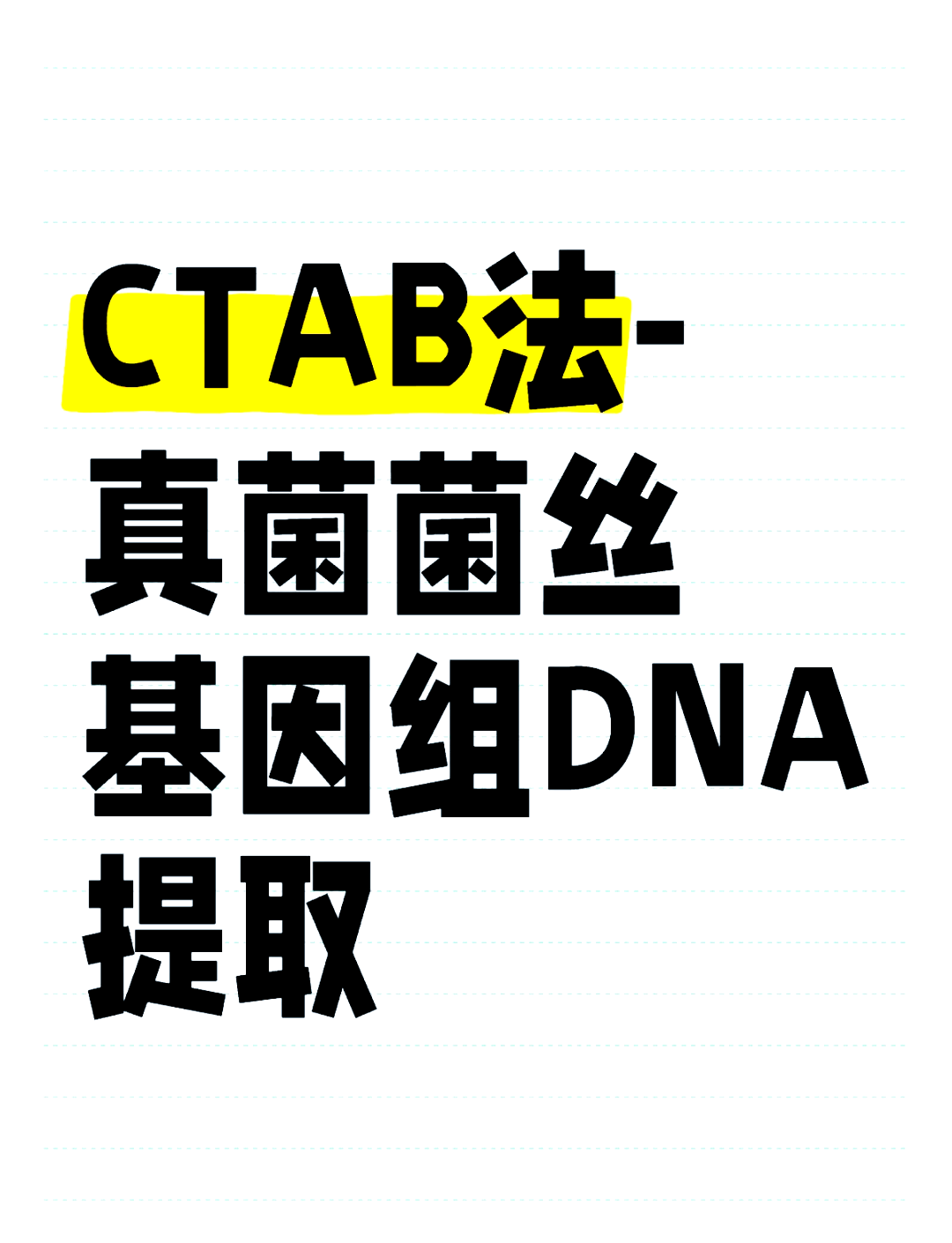 🧬CTAB法提取真菌DNA步骤