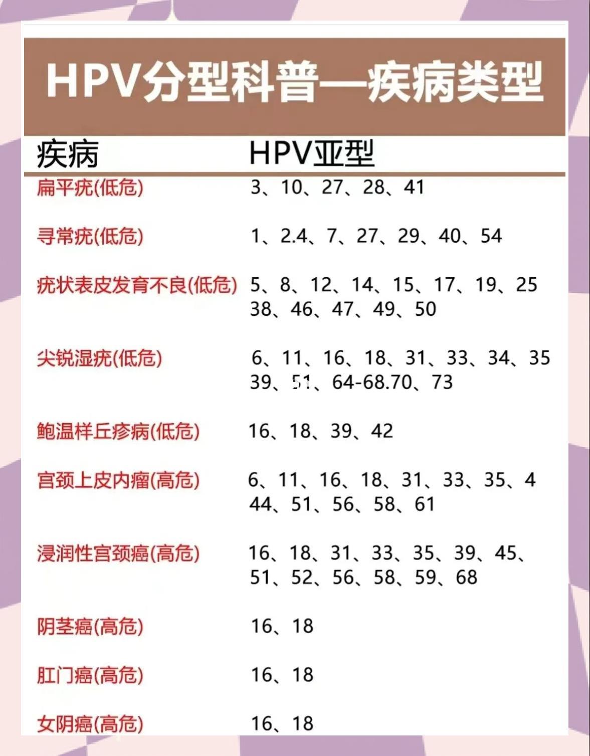 HPV分型与疾病类型全解析