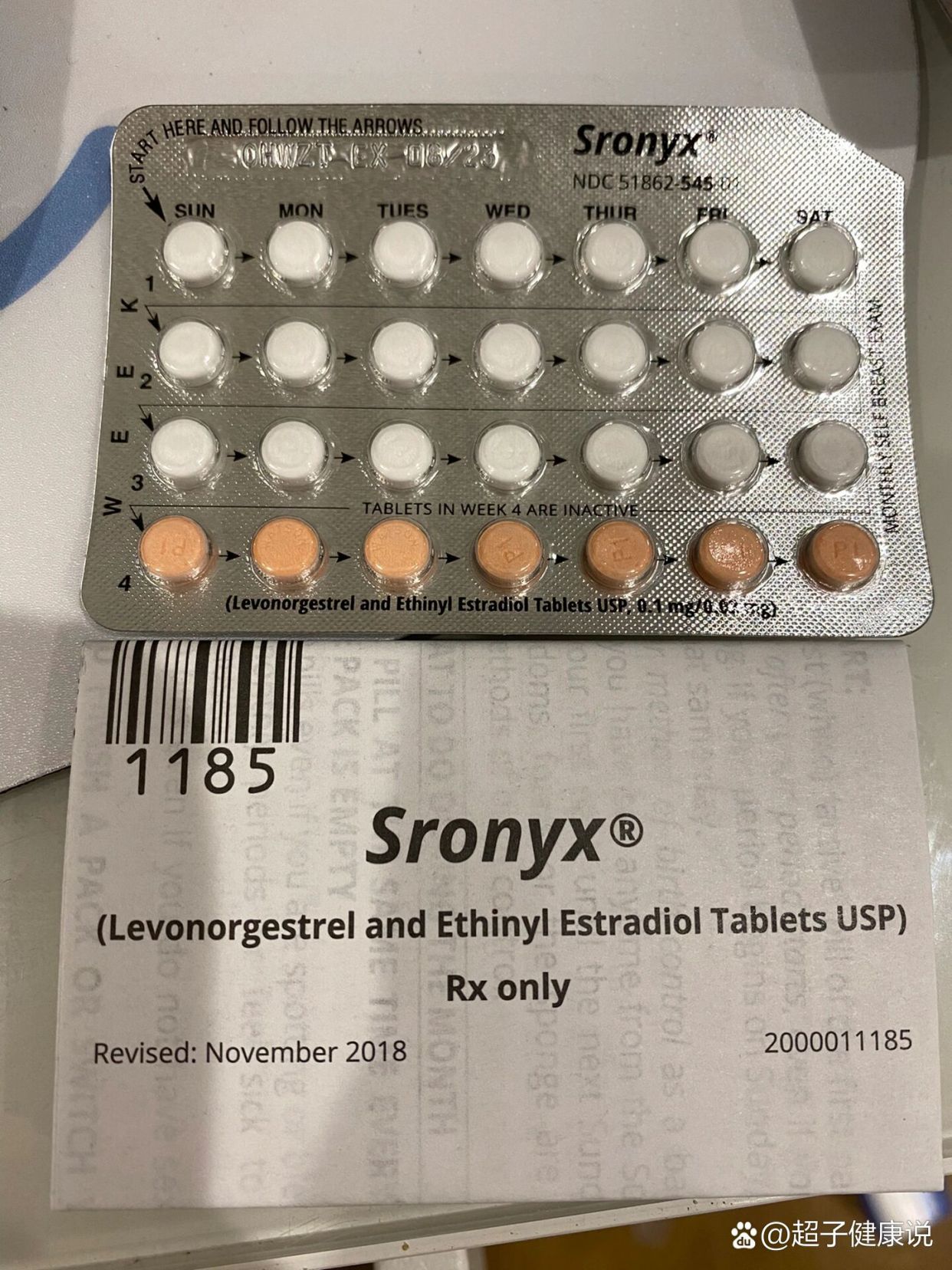 北美短效避孕药sronyx/Orsythia